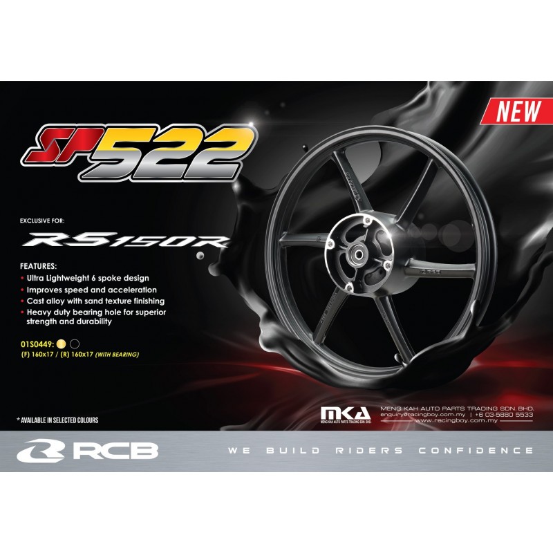 Racing Boy Wheels/Rims (SP522) (1.60/1.60) - Yamaha Y15ZR/Jupiter MX ...
