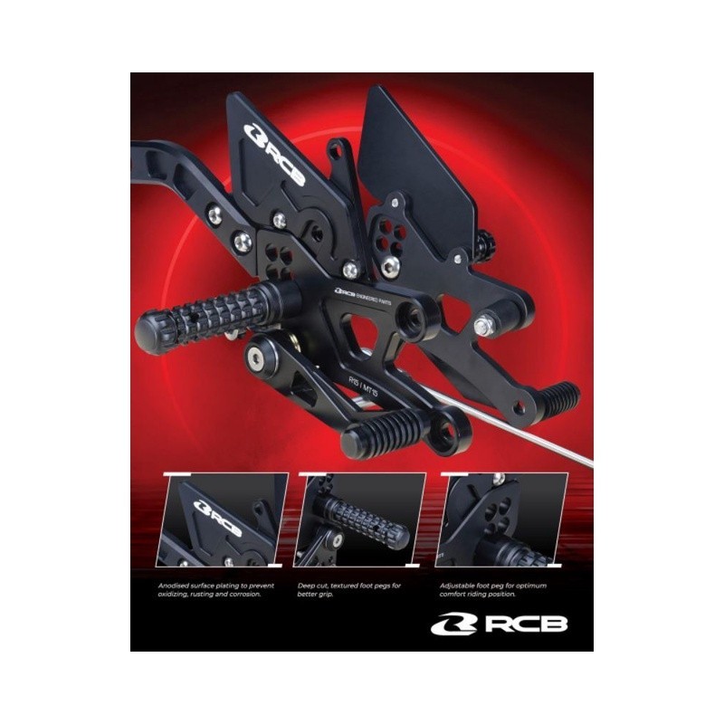 Racing Boy Adjustable Rear Sets/Footrests (S2) - Yamaha R15v3/MT-15